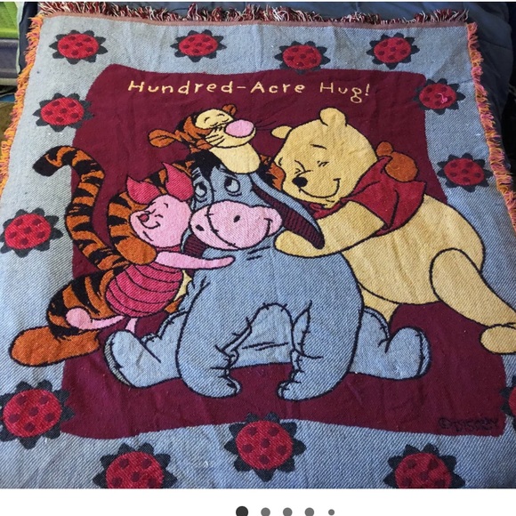 Disney | Bedding | New Vintage 9s Winnie The Pooh Double Weave Throw ...
